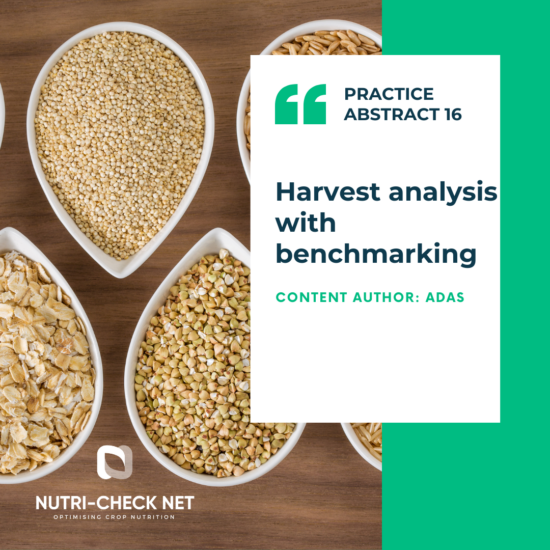 Harvest analysis with benchmarking - Nutri-Check Network